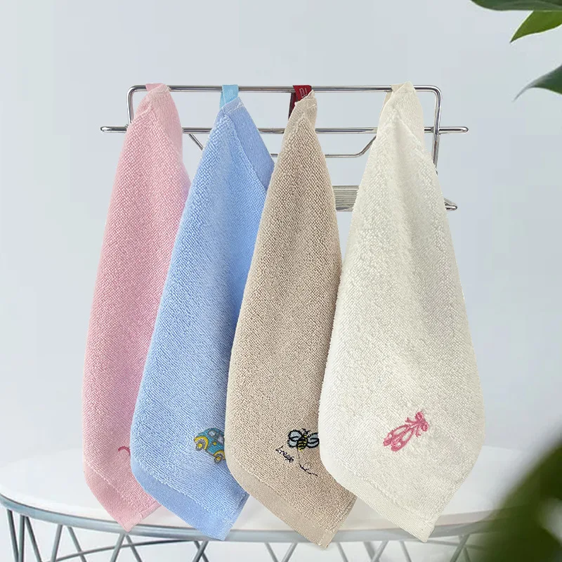 Cotton Embroidered Square Towel 25 * 25 Kindergarten Early Education ...