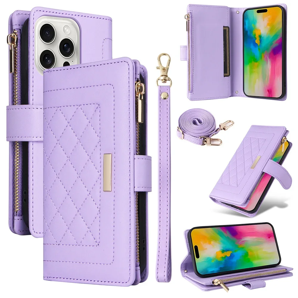 Wrist Strap Zipper Wallet with Card Holder Phone Case for IPhone 17 Air ...