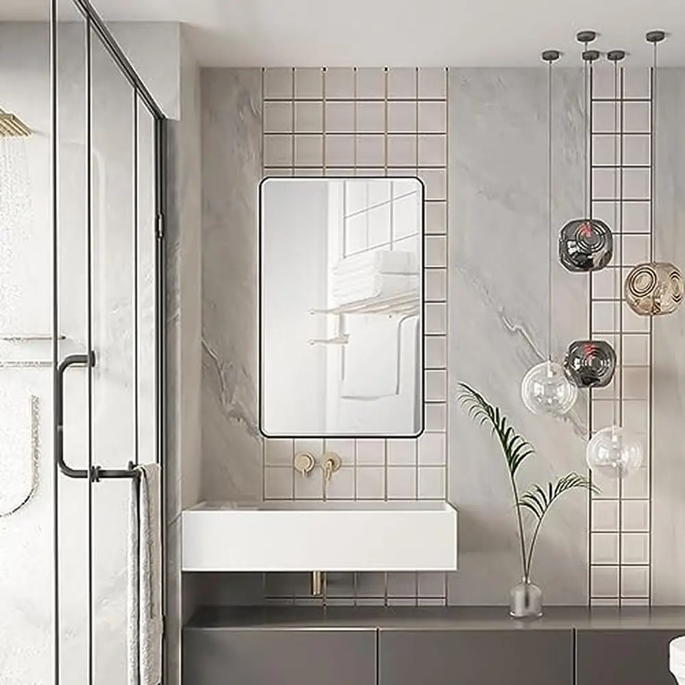 15x25" Aluminum Beveled Edge Mirror Medicine Cabinet Bathroom Storage ...