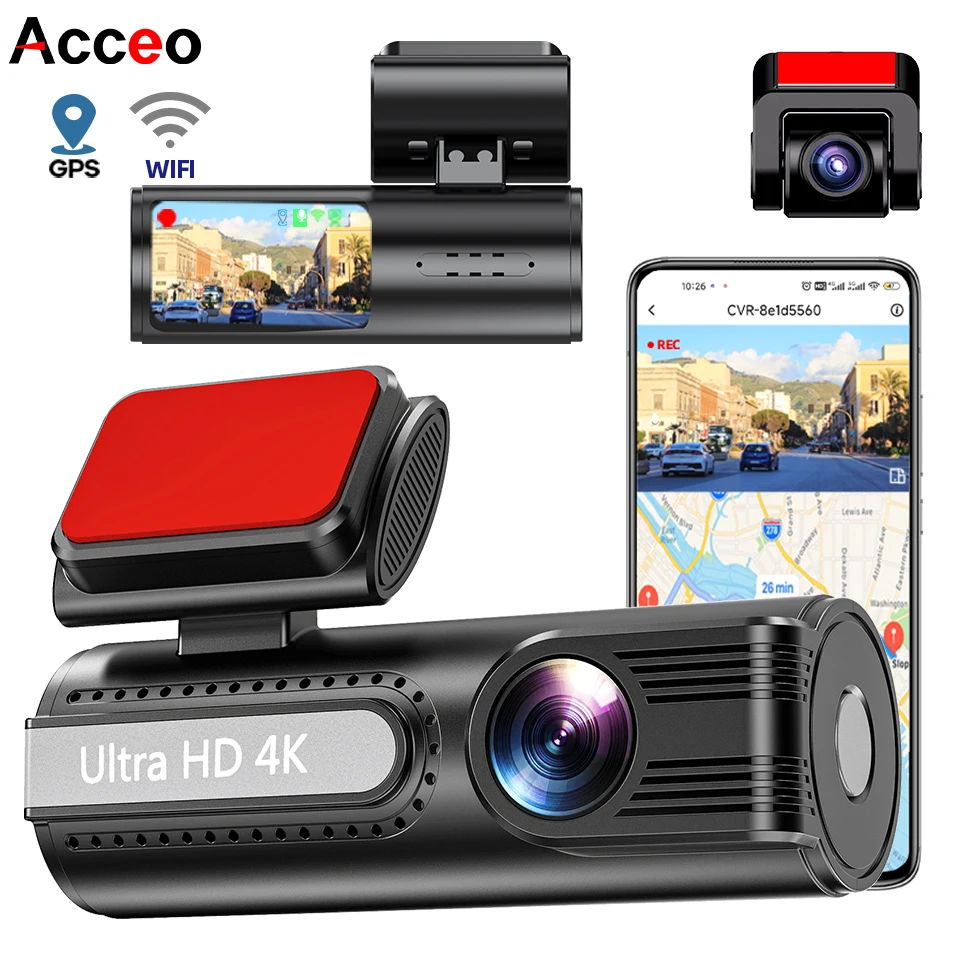 ACCEO-Dash-Cam-UHD-4K-for-Car-Camera-Night-Vision-With-GPS-WiFi-CAR-DVR ...
