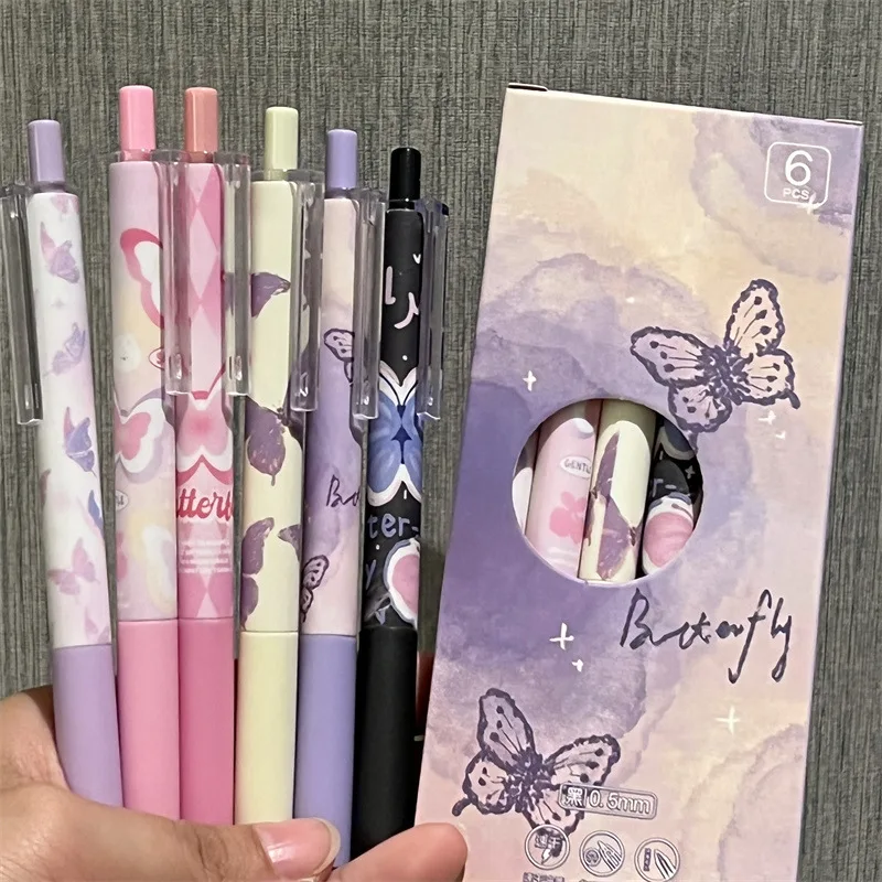 6pcs-Cute-Gel-Pen-Butterfly-Japanese-Kawaii-Stationery-Ballpoint-Pen ...