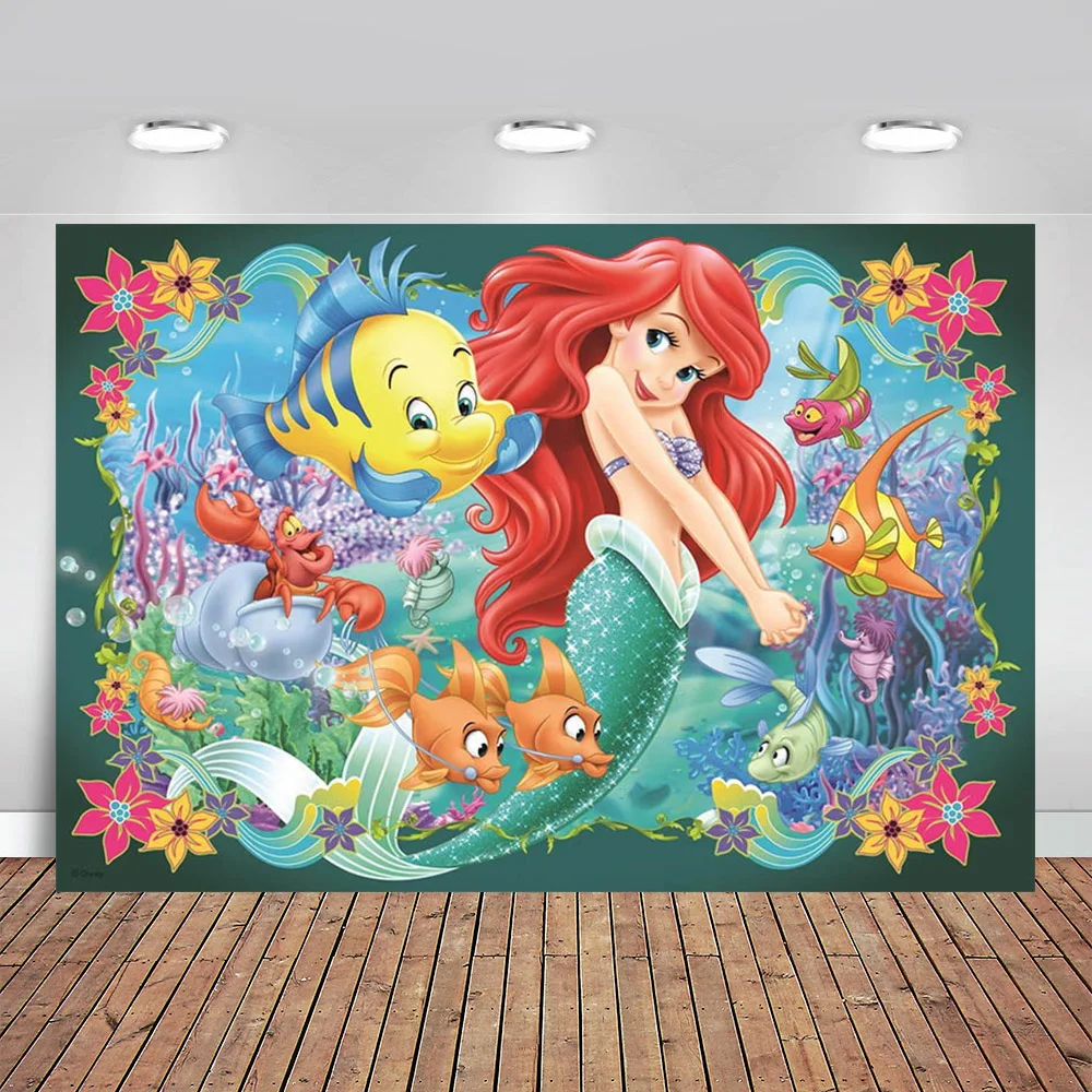 Disney-Little-Mermaid-Ariel-Princess-Backdrop-Girls-Birthday-Party ...