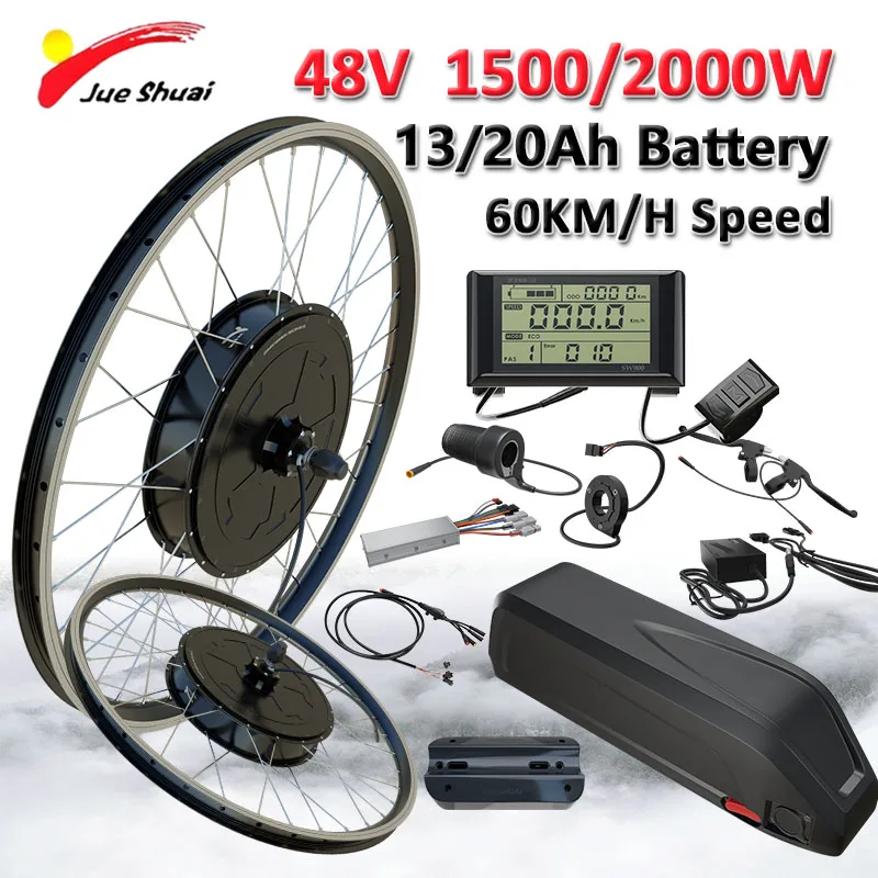 Max-Speed-60KM-H-E-Bike-Conversion-Kit-48V-1500W-2000W-Rear-Brushless ...