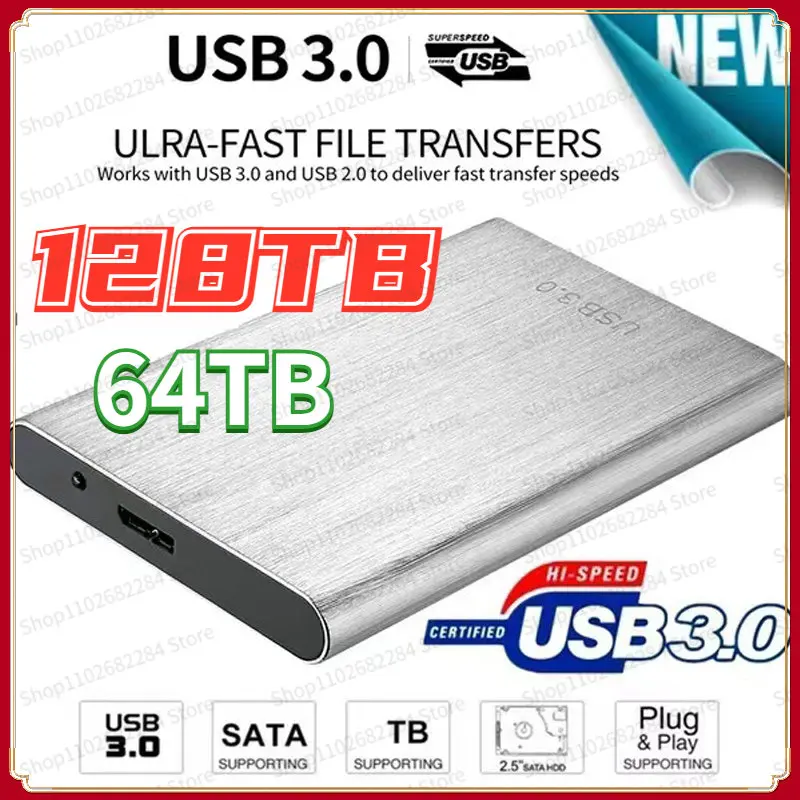 128TB Portable SSD 2TB USB 3.0 HDD 4TB High speed External Hard Drive ...