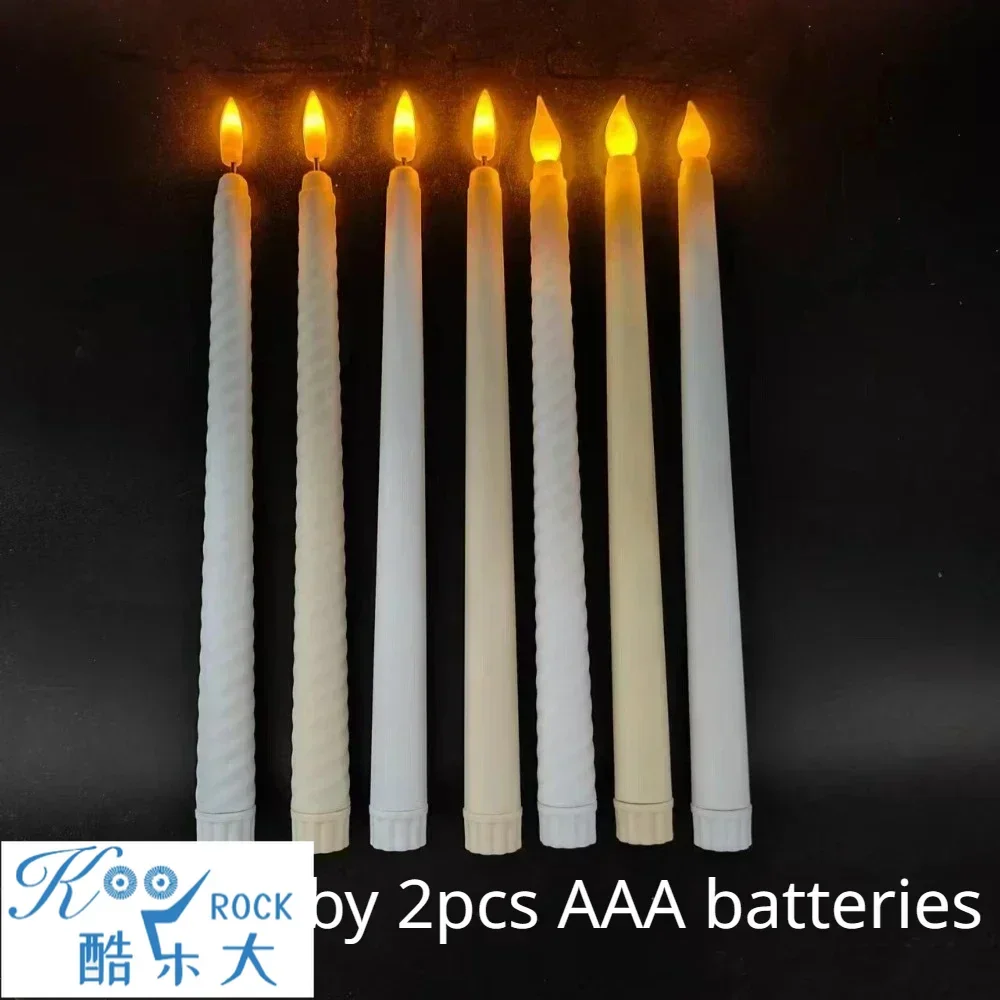 28cm Long Rod Electronic Candle Lamp by dry cellLED Rod Menorah Wax ...