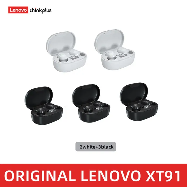 Original Lenovo XT91 5pcs10PCS Wireless Earbuds Touch Control Bluetooth Earphones Stereo HD ...