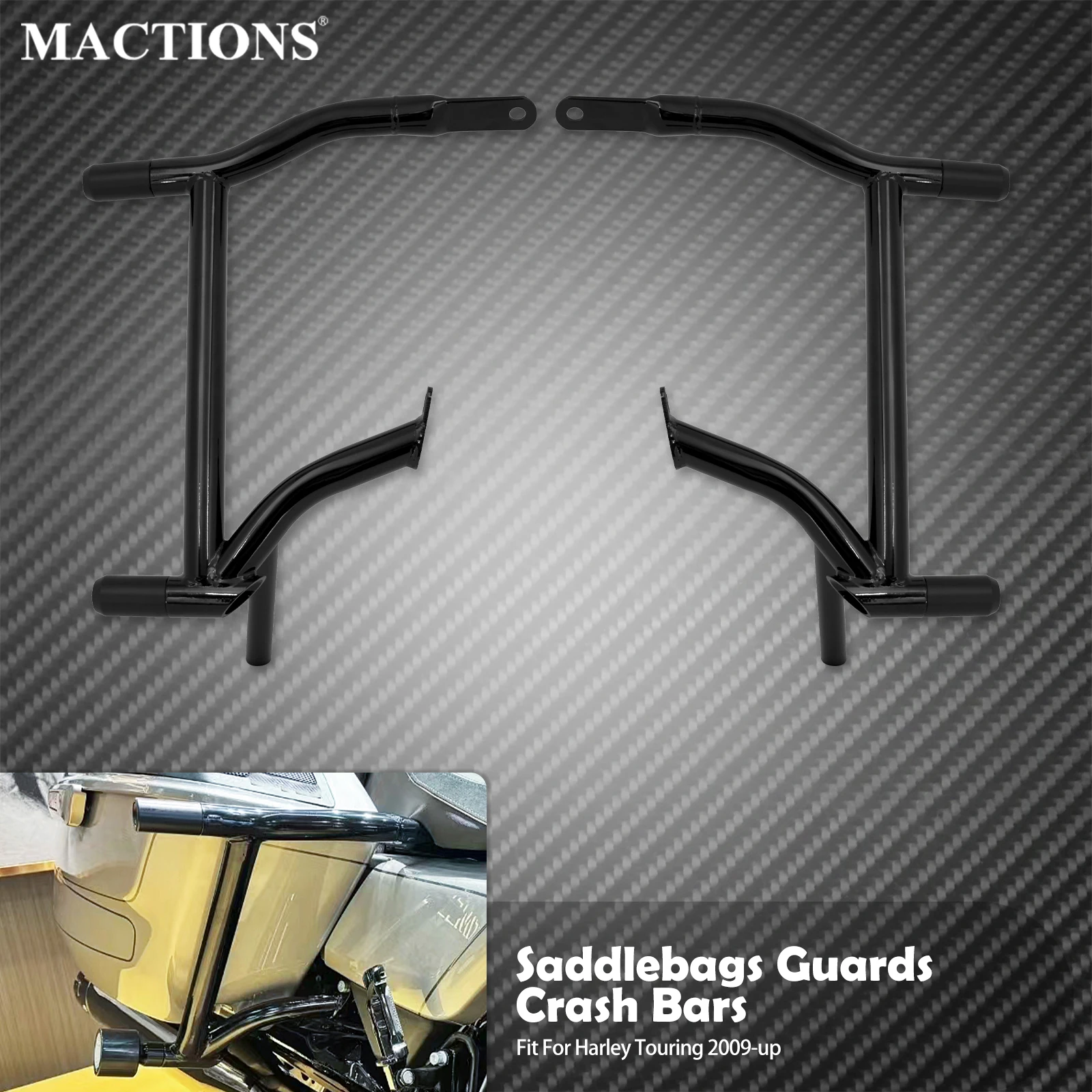 Motorcycle-Rear-Saddlebag-Guard-Crash-Rails-Bracket-For-Harley-Touring ...