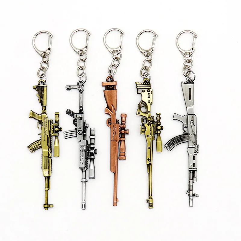 PUBG-Weapon-Rifle-AKM-Alloy-Model-KeyChain-AUG-SKS-M16-Toys-Gun ...