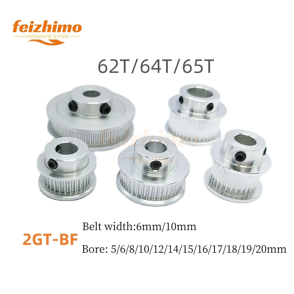 3D-Printer-Parts-GT2-Timing-Pulley-2GT-62T-64T-65T-Tooth-Teeth-Bore-5-6 ...