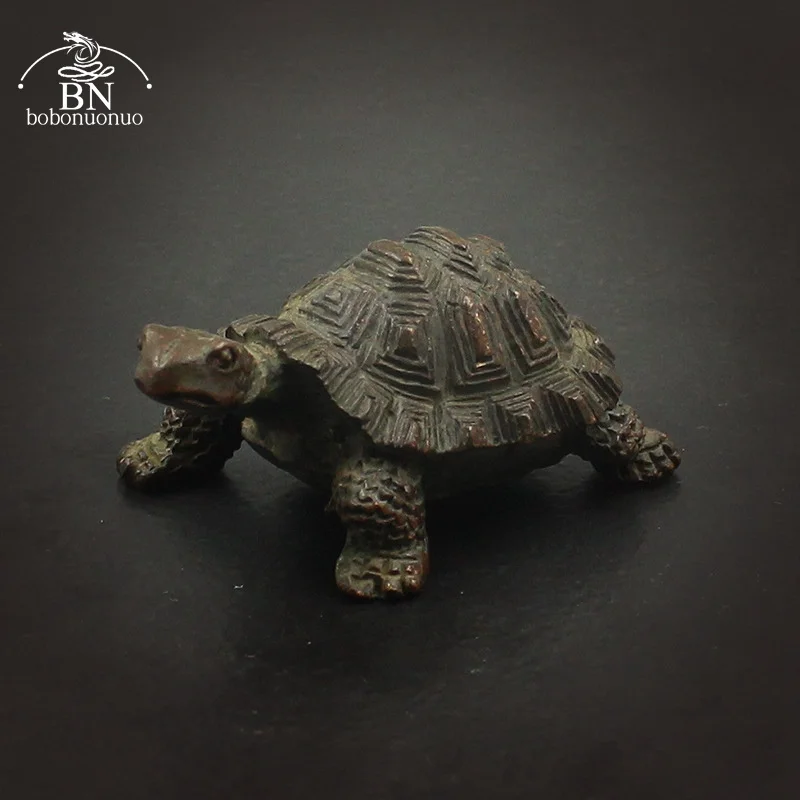 Antique Solid Copper Turtle Ornaments Trumpet Longevity Animal Figurine ...