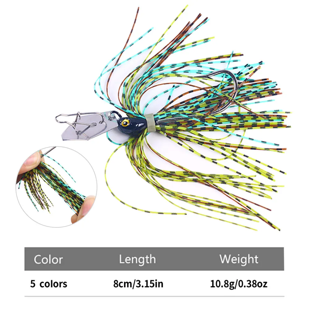 Buzzbait-Chatter-Bait-Spinner-Bait-Weedless-Fishing-Lure-8Cm-11-4G-Jig ...