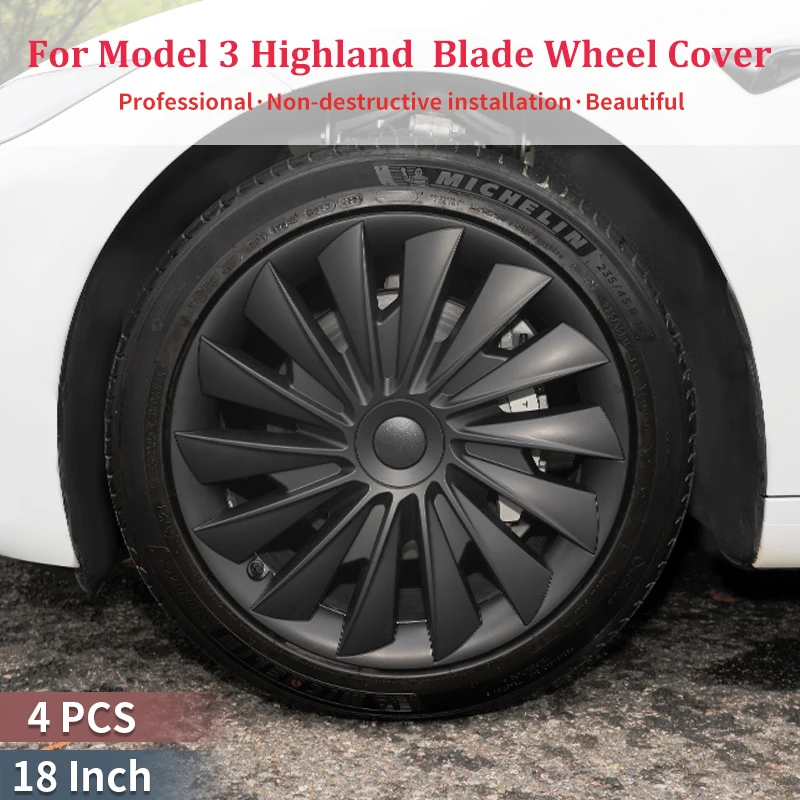 Wheel-Cover-Model-3-Highland-Design-for-Tesla-18-Inch-Hubcap-4PCS ...