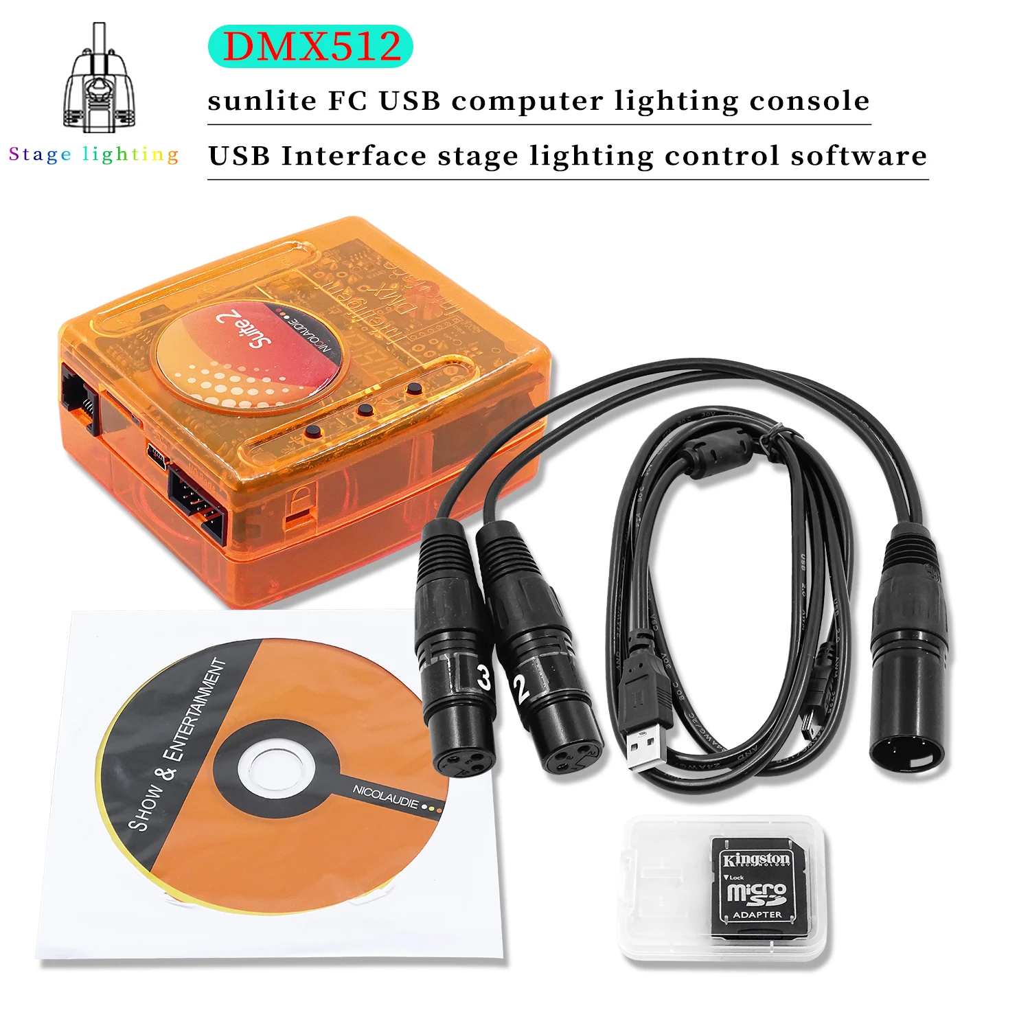 Stage Lighting Controller | Dj Controller 2 Channels | Sunlite Suite 2 ...