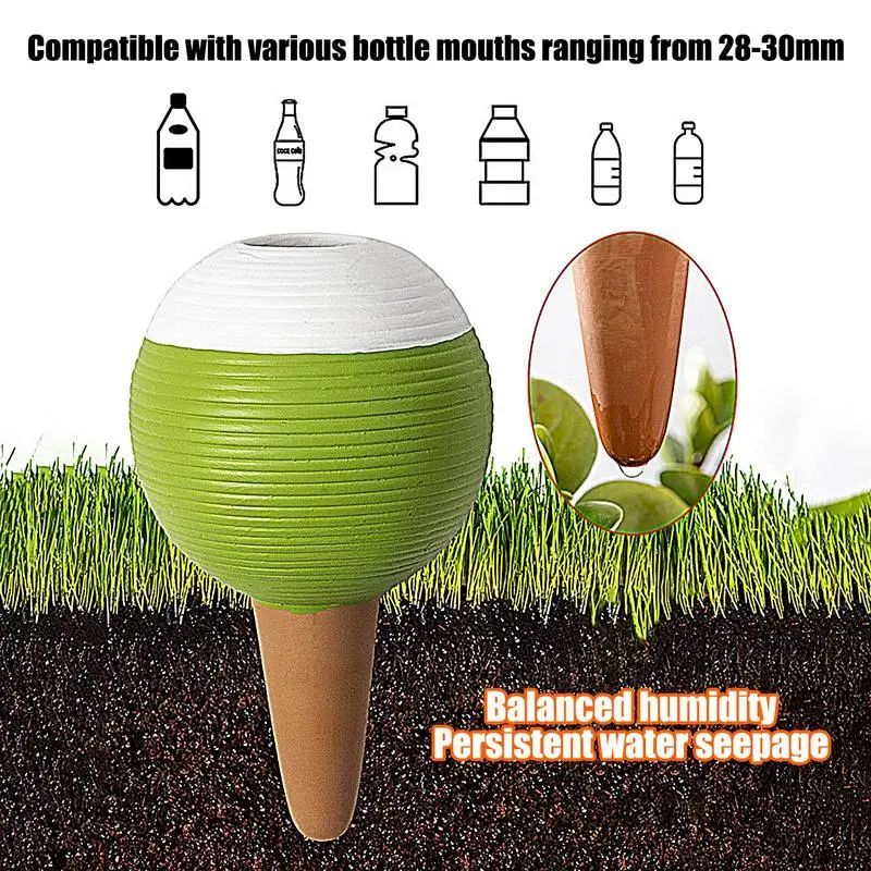 4pcs-Automatic-Watering-Stakes-Ceramic-Horizontal-Large-Ball-Soaker ...