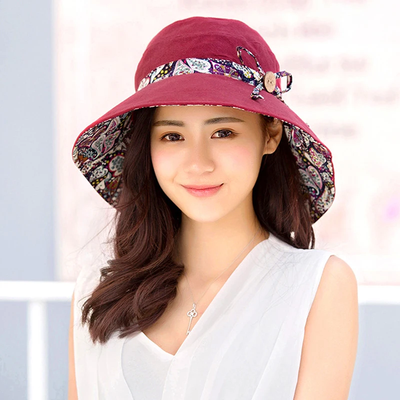 Summer-Outdoor-Travel-Beach-Women-Wide-Brim-Hat-Girl-Fashion-Folding ...