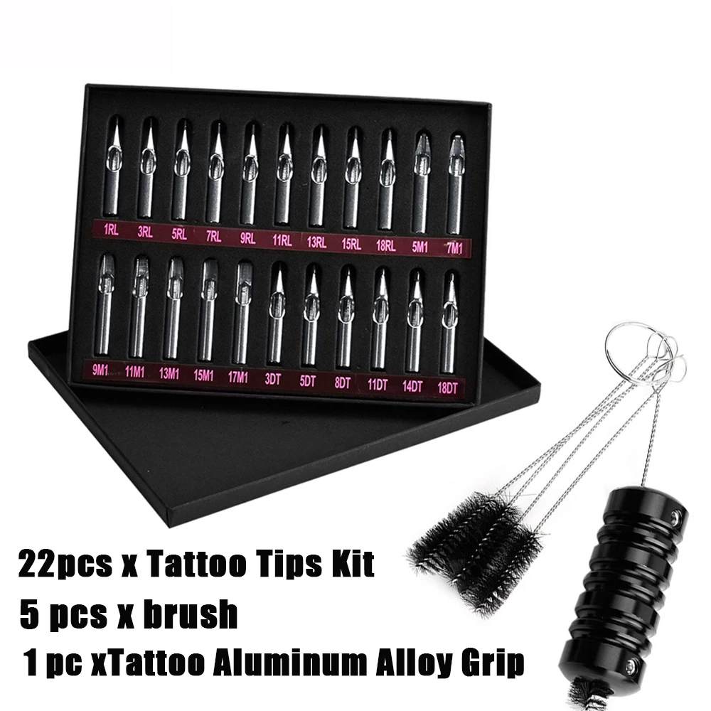 22pcs-Stainless-Steel-Tattoo-Nozzle-Tip-with-Cleaning-Brush-RT-FT-DT ...