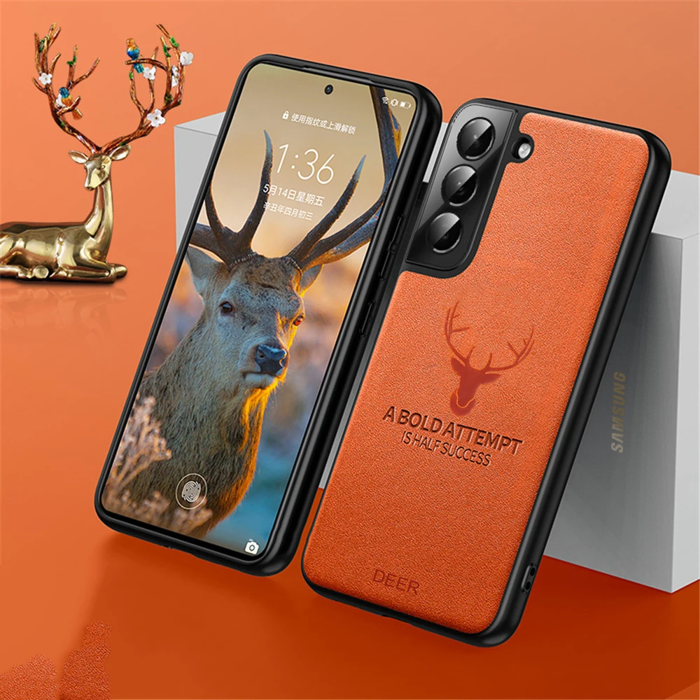 Luxury Retro Deer Leather Case For Samsung Galaxy S24 S23 S22 S21 Ultra ...