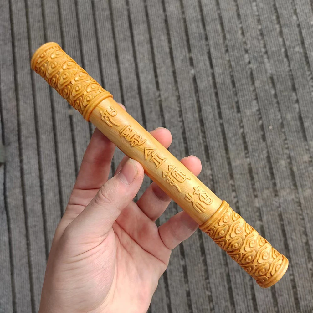 Wooden Sun Wukong Ruyi gold cudgel Decorative ornaments Solid wood hand ...