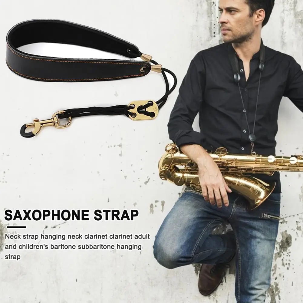 Saxophone-Neck-Strap-Adjustable-Sax-Neck-Strap-Soft-Leather-Padded ...