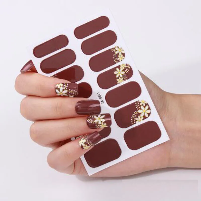 DIY-Adhesive-Nail-Stickers-Women-Salon-Nail-Wraps-Fingernail-Art-Polish ...