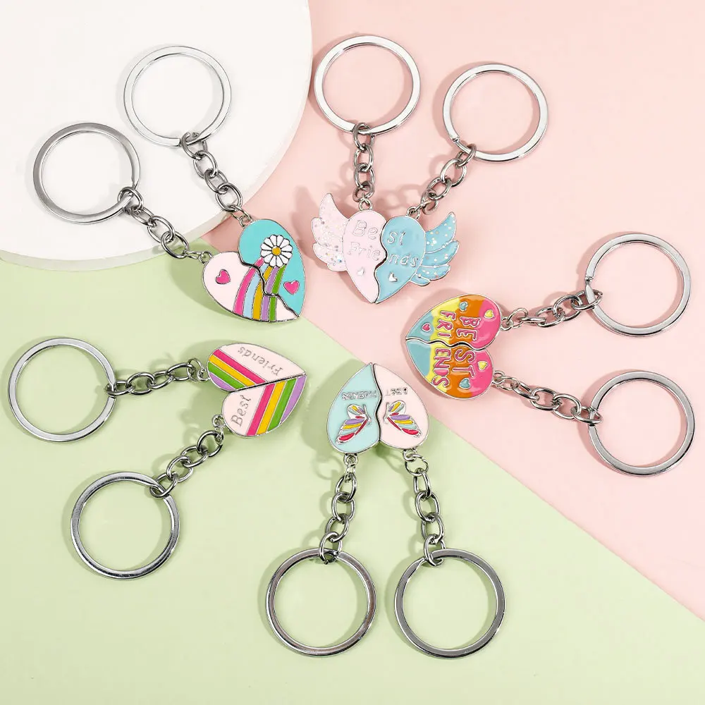 Ins-Rainbow-Love-Heart-Shaped-Combine-Magnetic-Angle-Winged-Couple ...