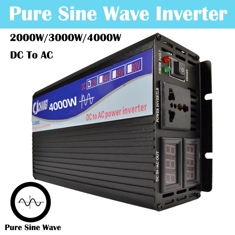 2000w 3000w 4000w onda senoidal pura inversor de energia solar carro inversor 12v 220v com ...