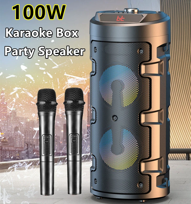 Outdoor-100W-Bluetooth-Subwoofer-Led-Light-Trolley-Box-U-Disk-Sound-Box ...