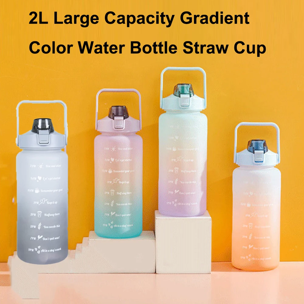 2L-Gradient-Color-Water-Bottle-Large-Capacity-Straw-Cupwith-Time-Marker ...