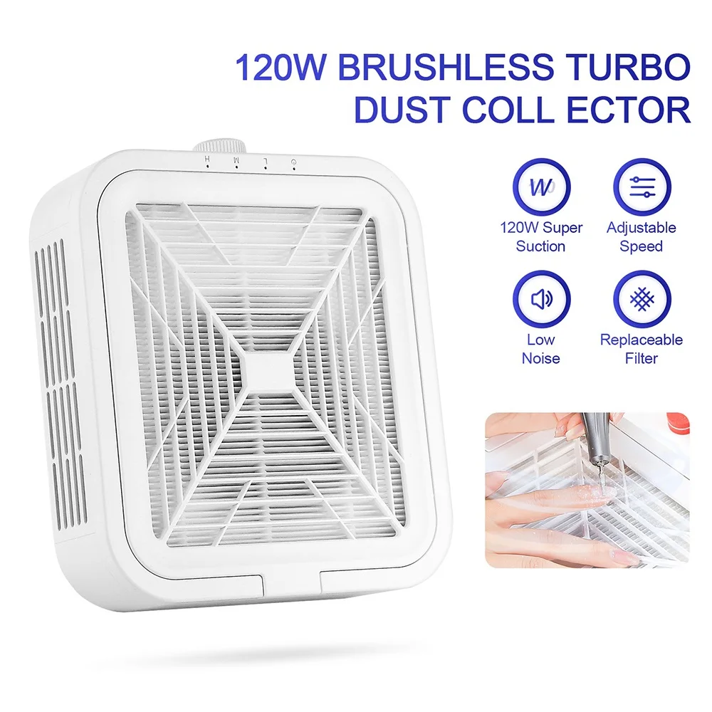 120W-Super-Suction-Nail-Dust-Collector-Powerful-Brushless-Nail-Dust ...