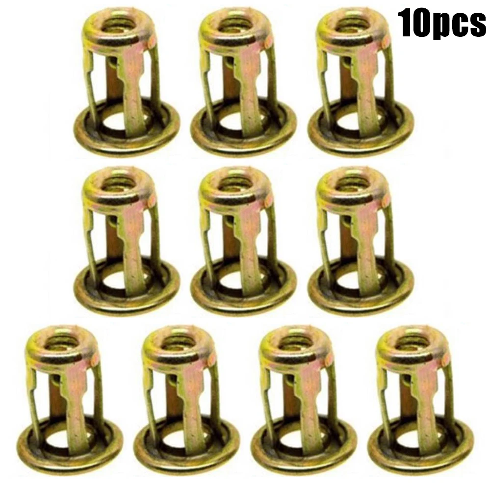 10X Metal Yellow 6mm Car Screw Base Trunk Nuts Front Rear Plate ...