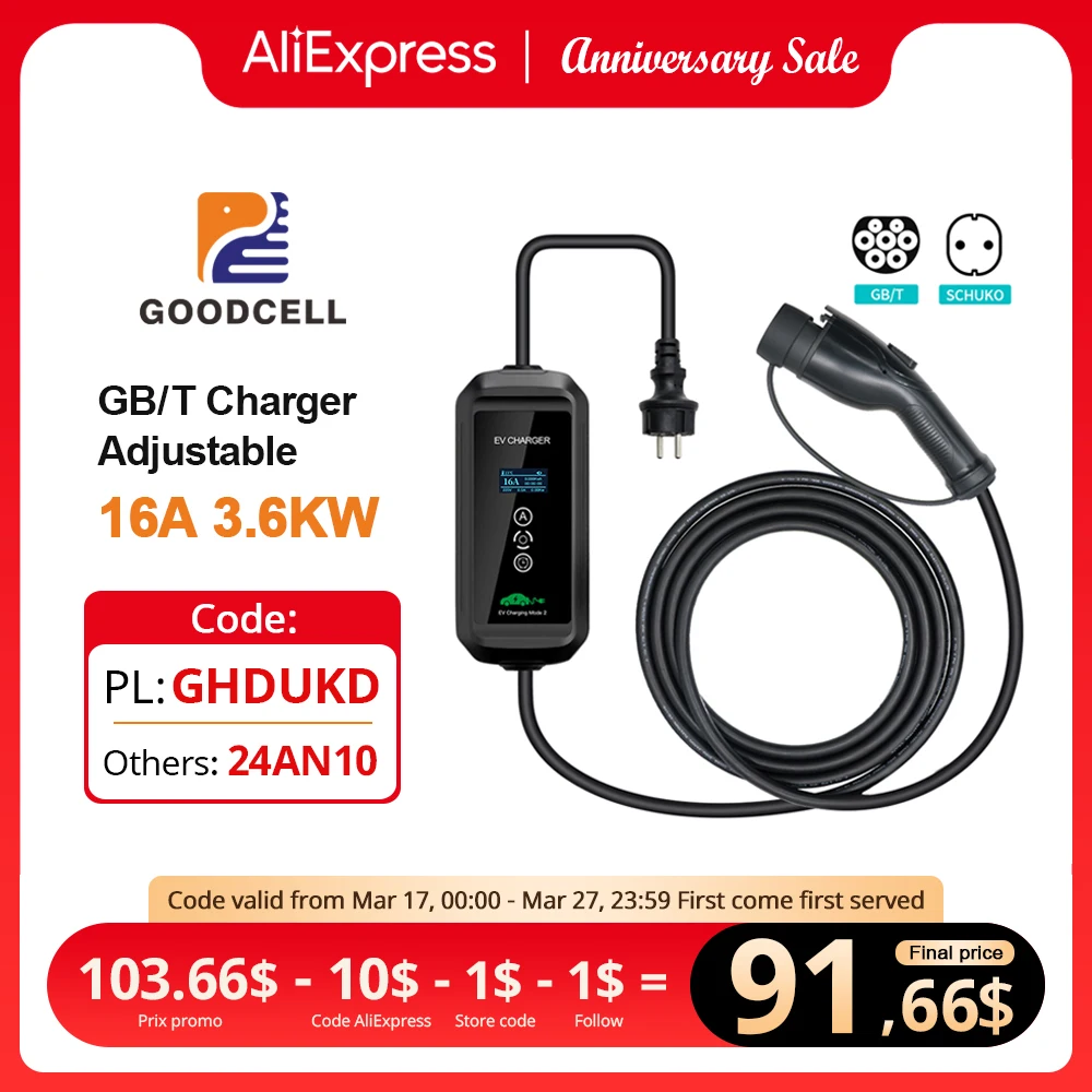 Carregador-port-til-EV-GBT-Padr-o-16A-imperme-vel-GBT-Plug-Cabo-de ...