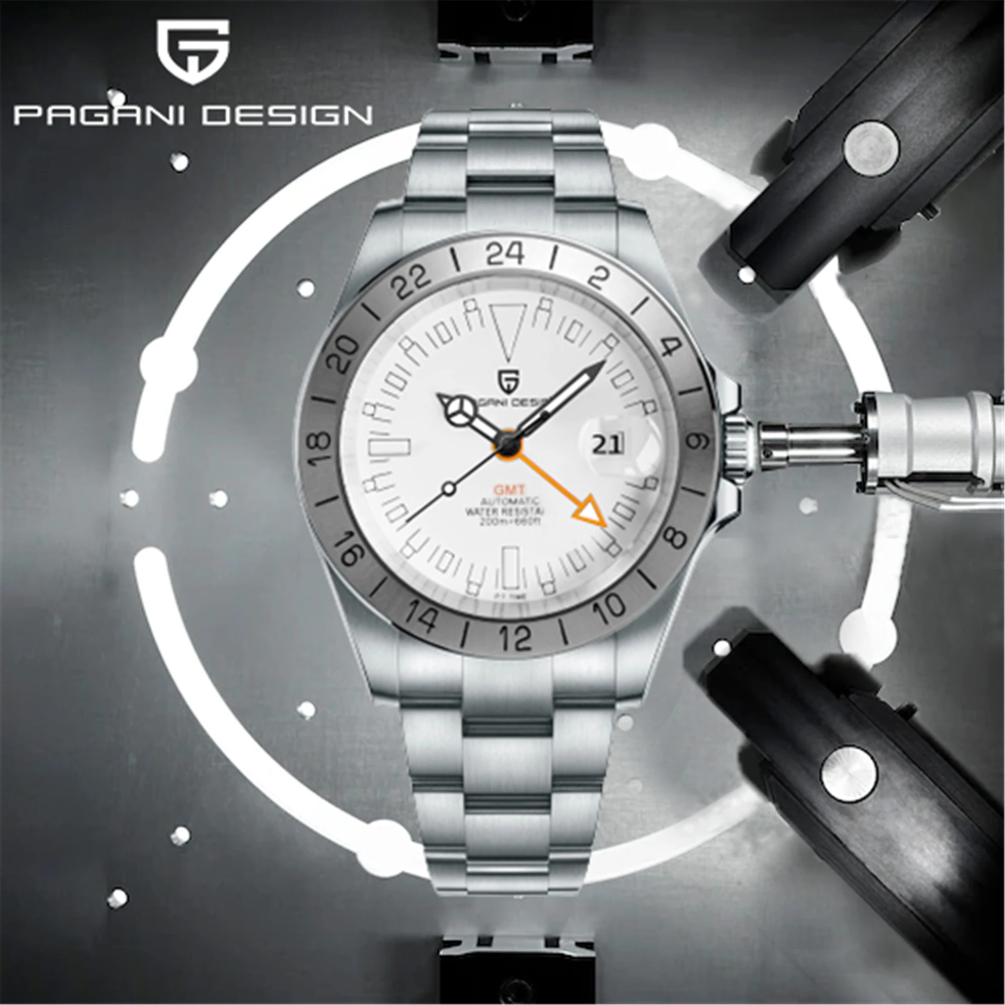 Pagani Design Top Luxury Men's Automatic Mechanical Watch 42mm Gmt ...