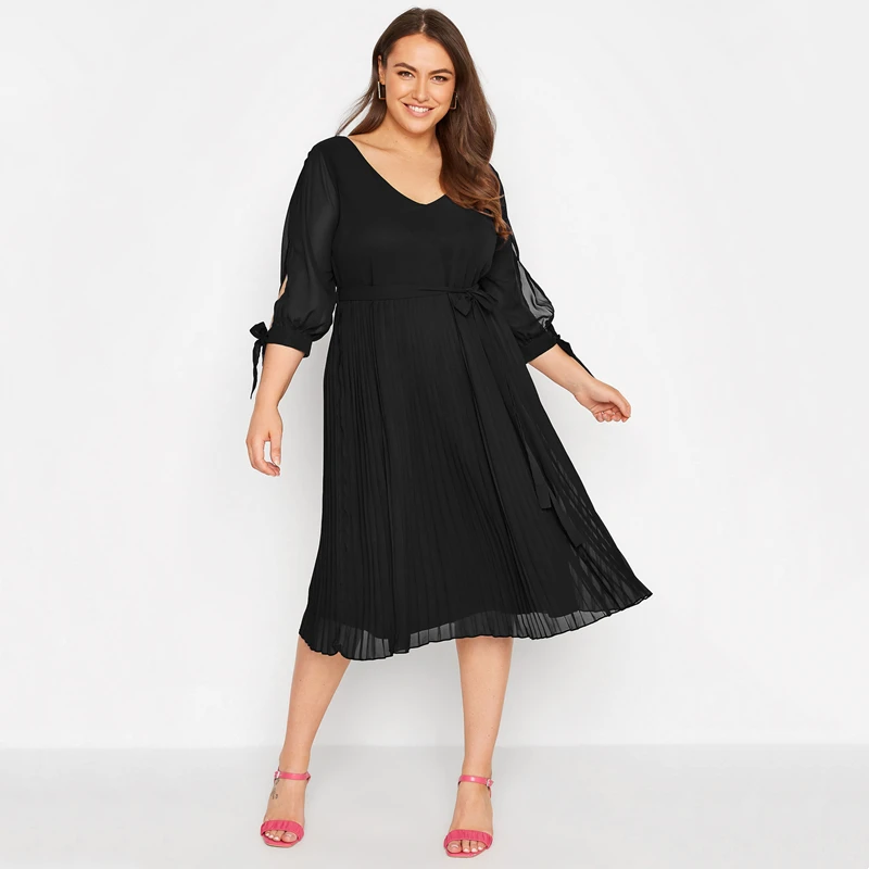 Plus Size 3/4 Sleeve Sexy V-neck Elegant Spring Autumn Formal Party ...