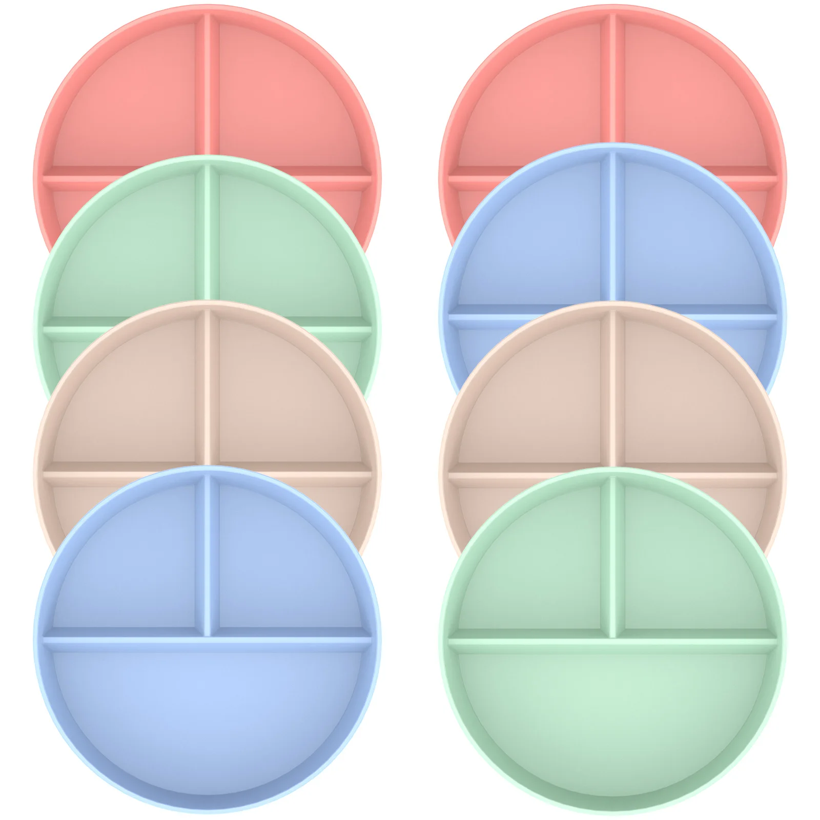 8Pcs-9inch-Divided-Dinner-Plates-Unbreakable-Portion-Control-Dinner ...