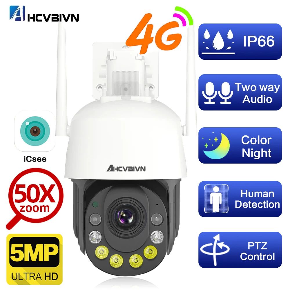 4K-8MP-6MP-50X-Optical-Zoom-Security-PTZ-WiFi-Camera-4G-2-Way-Audio ...
