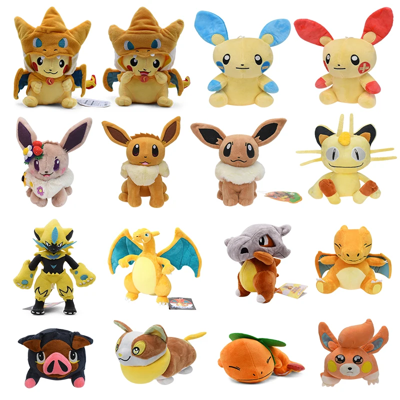 Jouets-en-peluche-Pokemon-Cartoon-Meowth-Pikachu-Cos-Eevee-Charizard ...