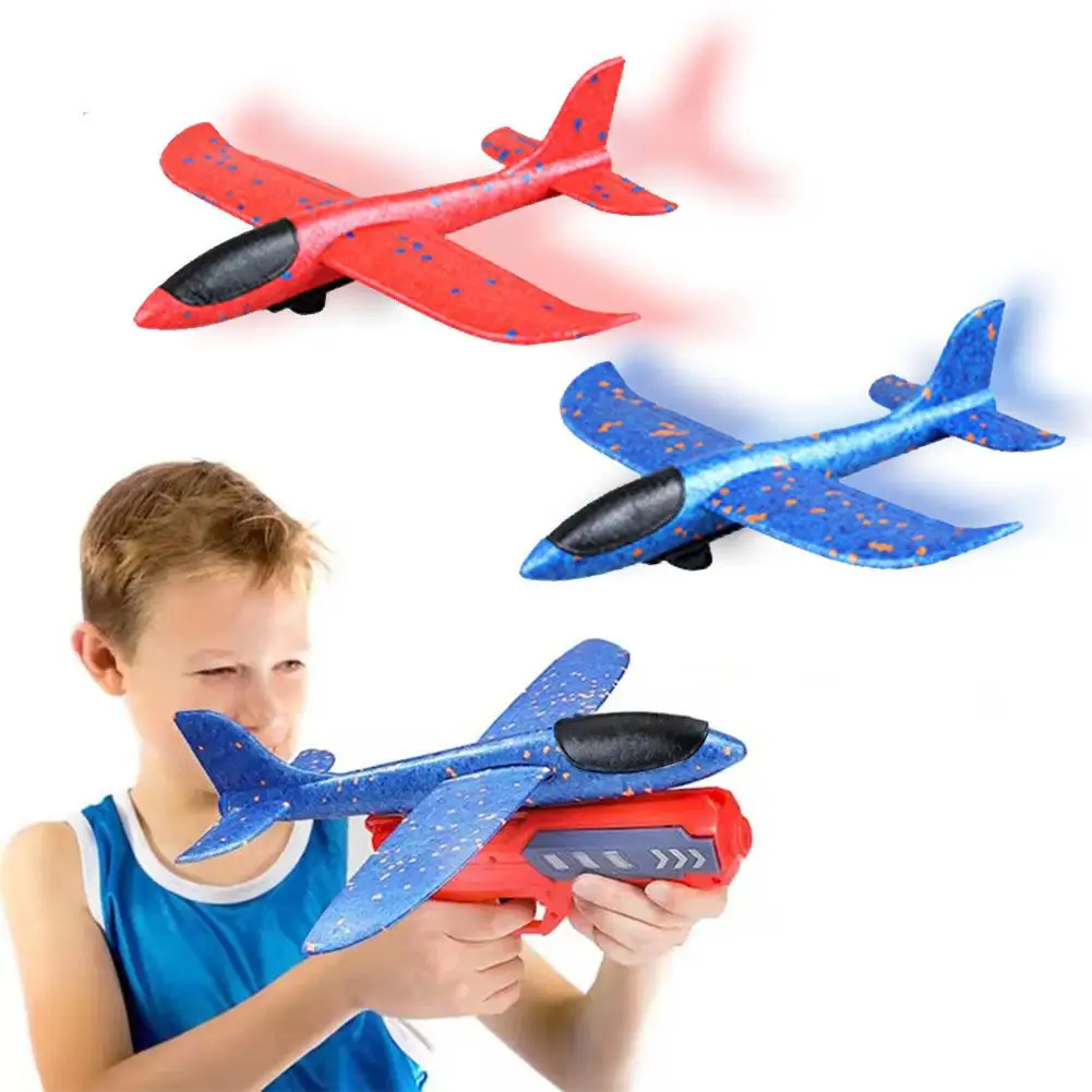 Airplane-Launcher-Toys-Kids-Glowing-Foam-Aircraft-Launcher-Plane-Gun ...