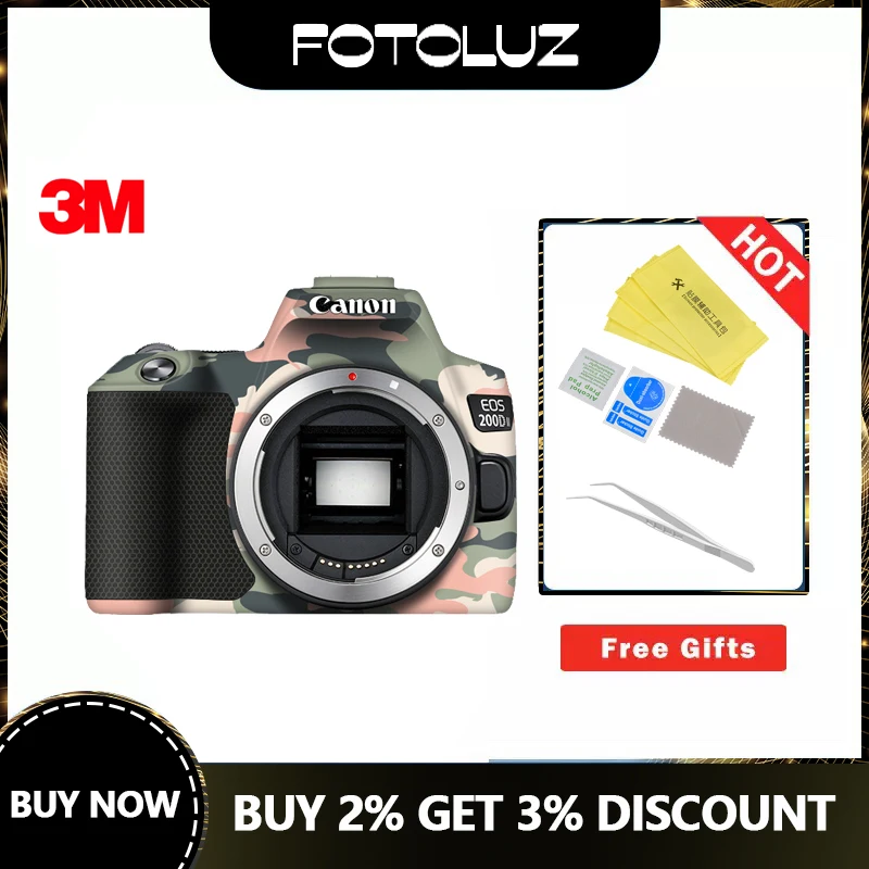 Adequado para canon 200d mark ii câmera lente da pele envoltório ...