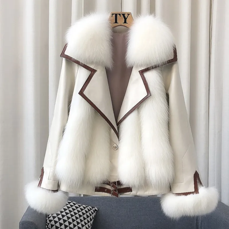 ZDFURS8High-End-Imported-Whole-Leather-Fox-Fur-Fur-Coat-Women-s-Short ...