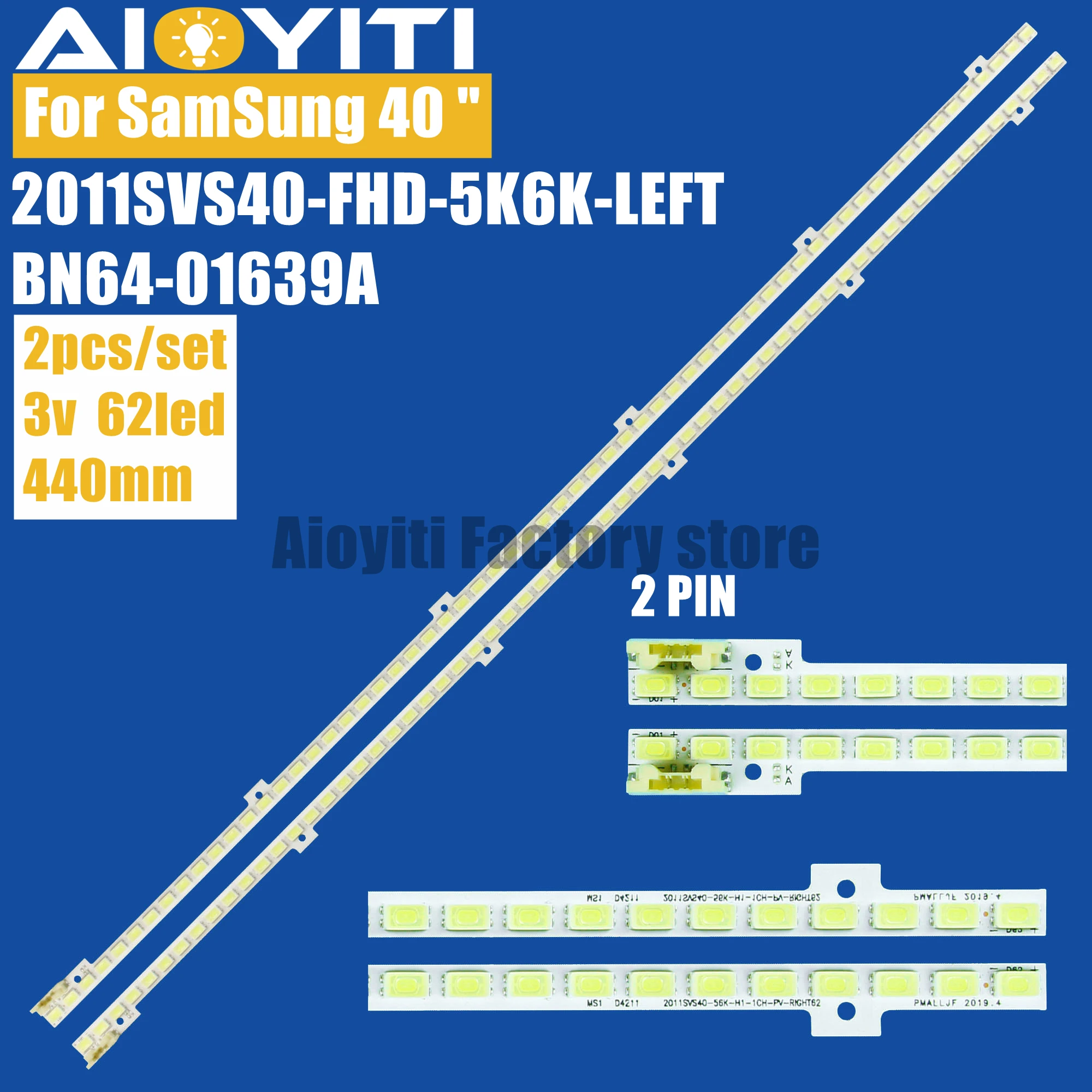 Tira-de-luces-LED-de-retroiluminaci-n-accesorio-para-televisor-SamSung-de-40-UE40D5000-UA40D5000 ...