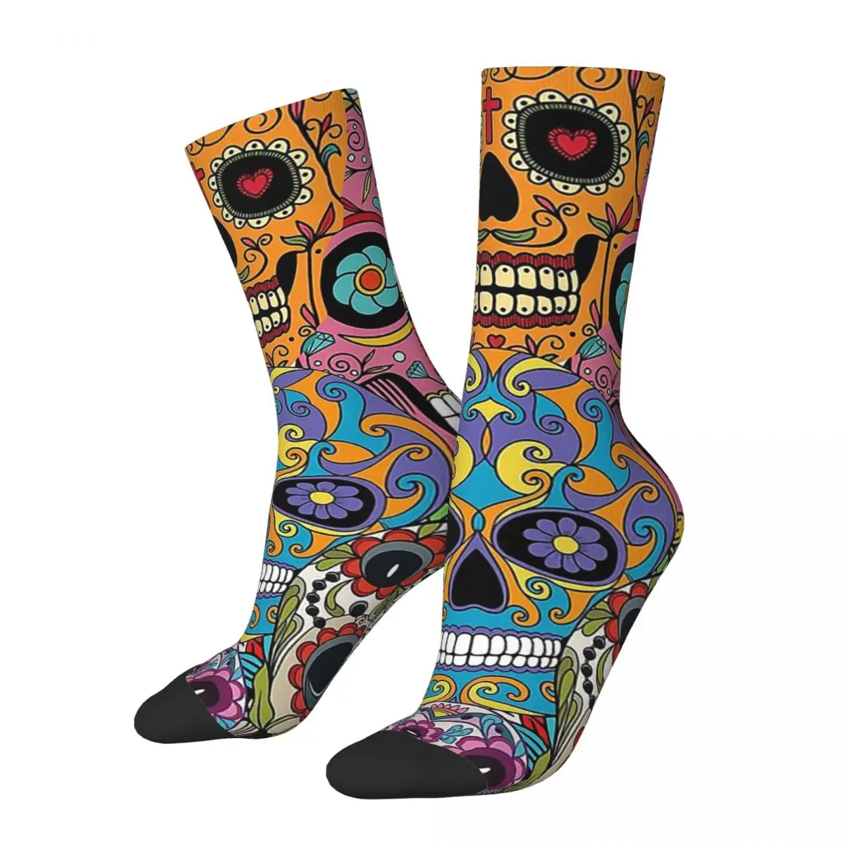 Funny-Men-s-Socks-Day-Of-The-Dead-Vintage-Sugar-Skull-Hip-Hop-Crazy ...
