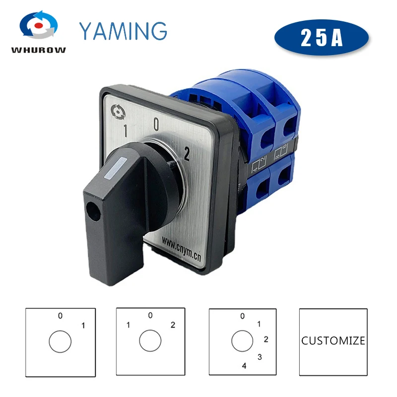 Yaming-Electric-YMW26-25-2-Rotating-Selector-25A-2-Poles-3-Position-Control-Motor-Circuit ...