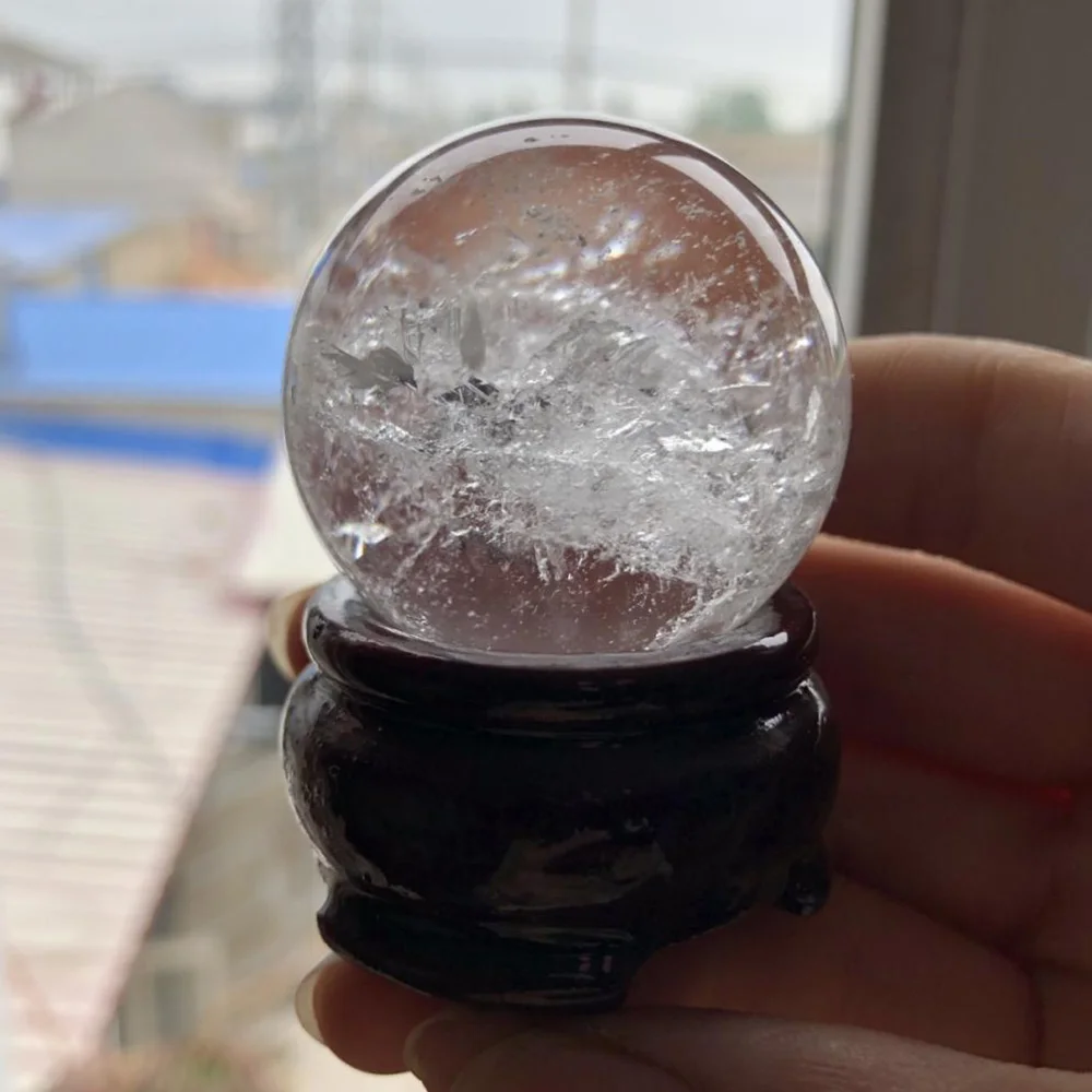 40mm White crystal Crystal Ball for Fengshui Ball Meditation Crystal ...
