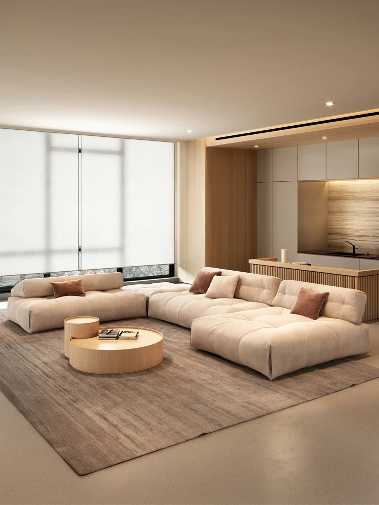 Light Luxury Modern Tofu Cube Sofa Cream Wind Technology Fabric Sofa ...