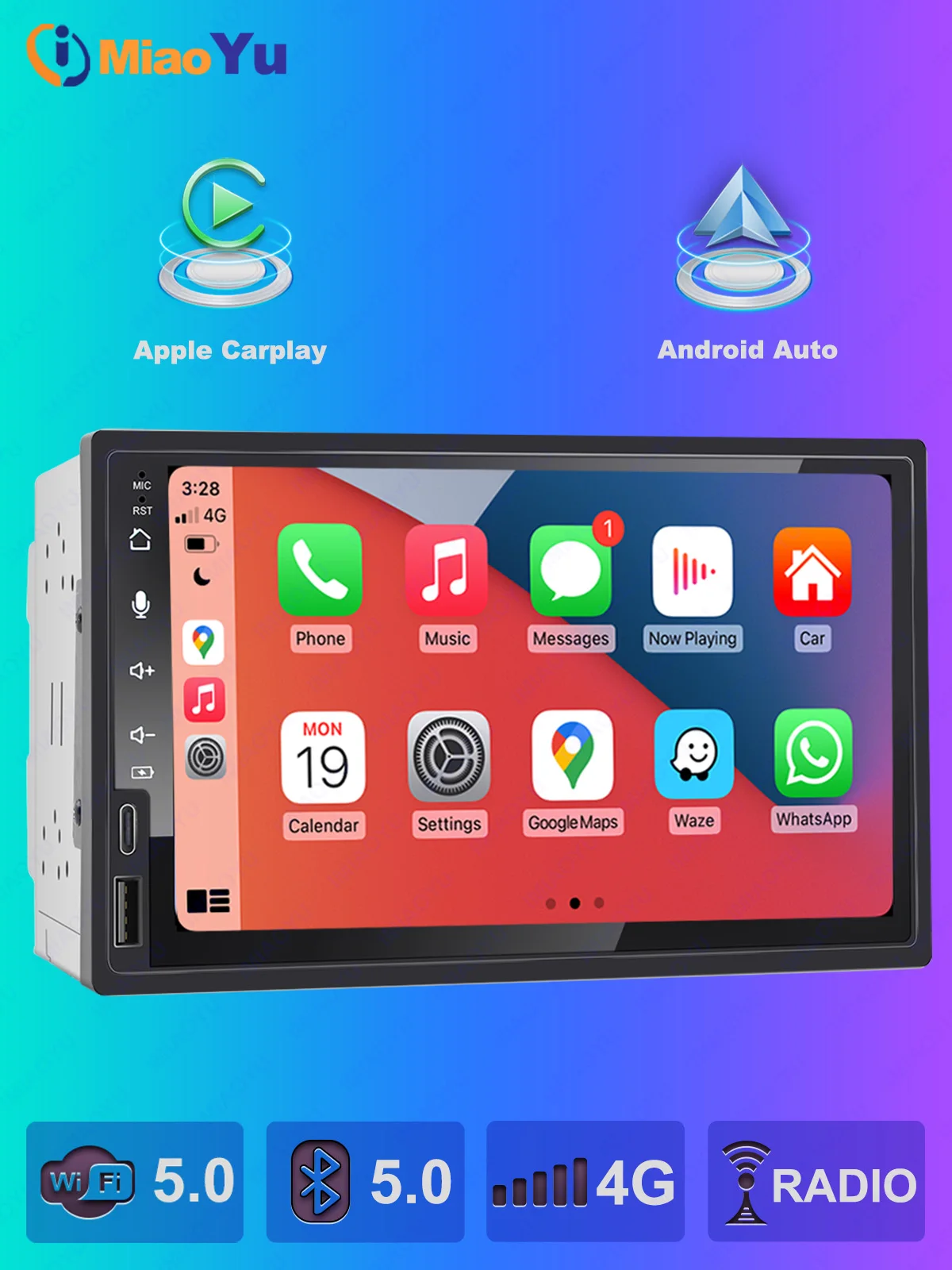 7-Inch-Android-Double-Din-Car-Stereo-Wireless-CarPlay-Android-Auto ...