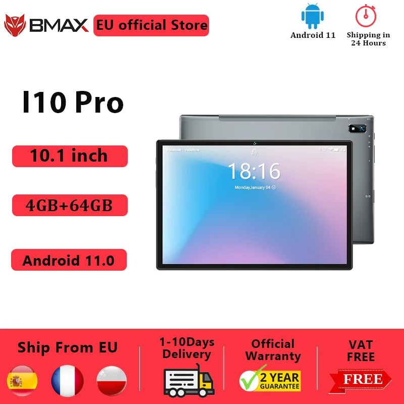 Bmax-tableta Maxpad I10 Pro, 4gb De Ram, 64gb De Rom, 4g Lte, 10,1 Pulgadas, Unisoc T310, Cuatro ...