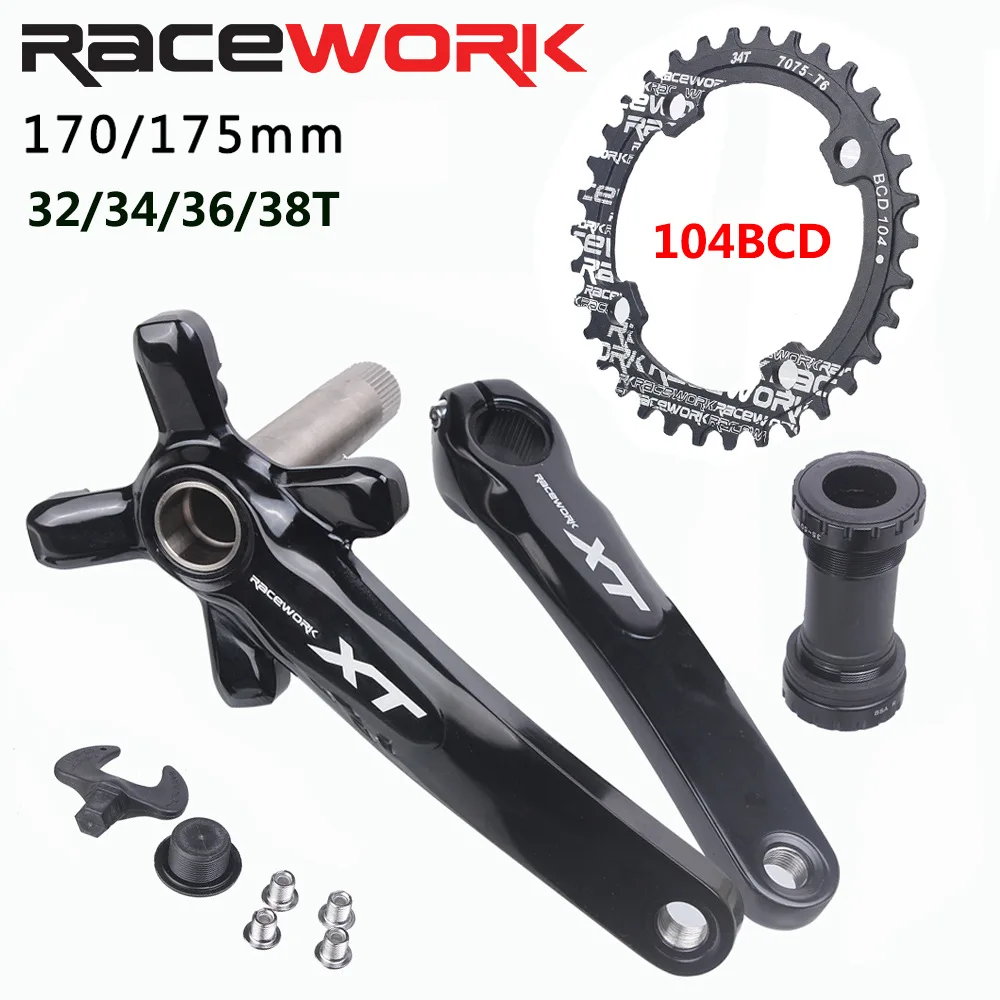 RACEWORK-XT-Bike-Crankset-170mm175mm-Aluminum-Hollow-Integrated-Crank ...