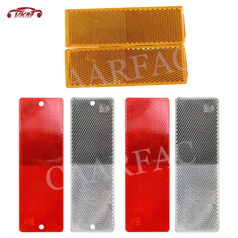 Truck Trailer Rectangle Plastic Reflector Reflective Tape Adhesive Auto ...