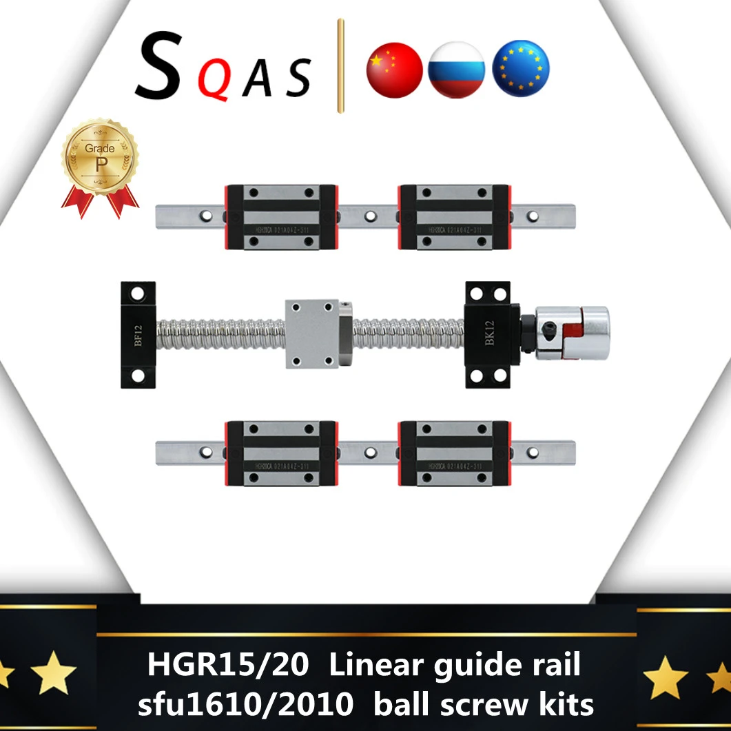 Cnc Square Linear Rail Kit 2pcs Hgr15 Hgr20 4pcs Hgh15ca Hgh20ca Slides ...