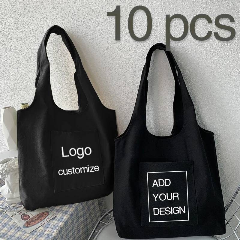 10PCS-Custom-Woman-Shopping-Bag-Foldable-Trend-Tote-Bag-luxury-Shoulder ...